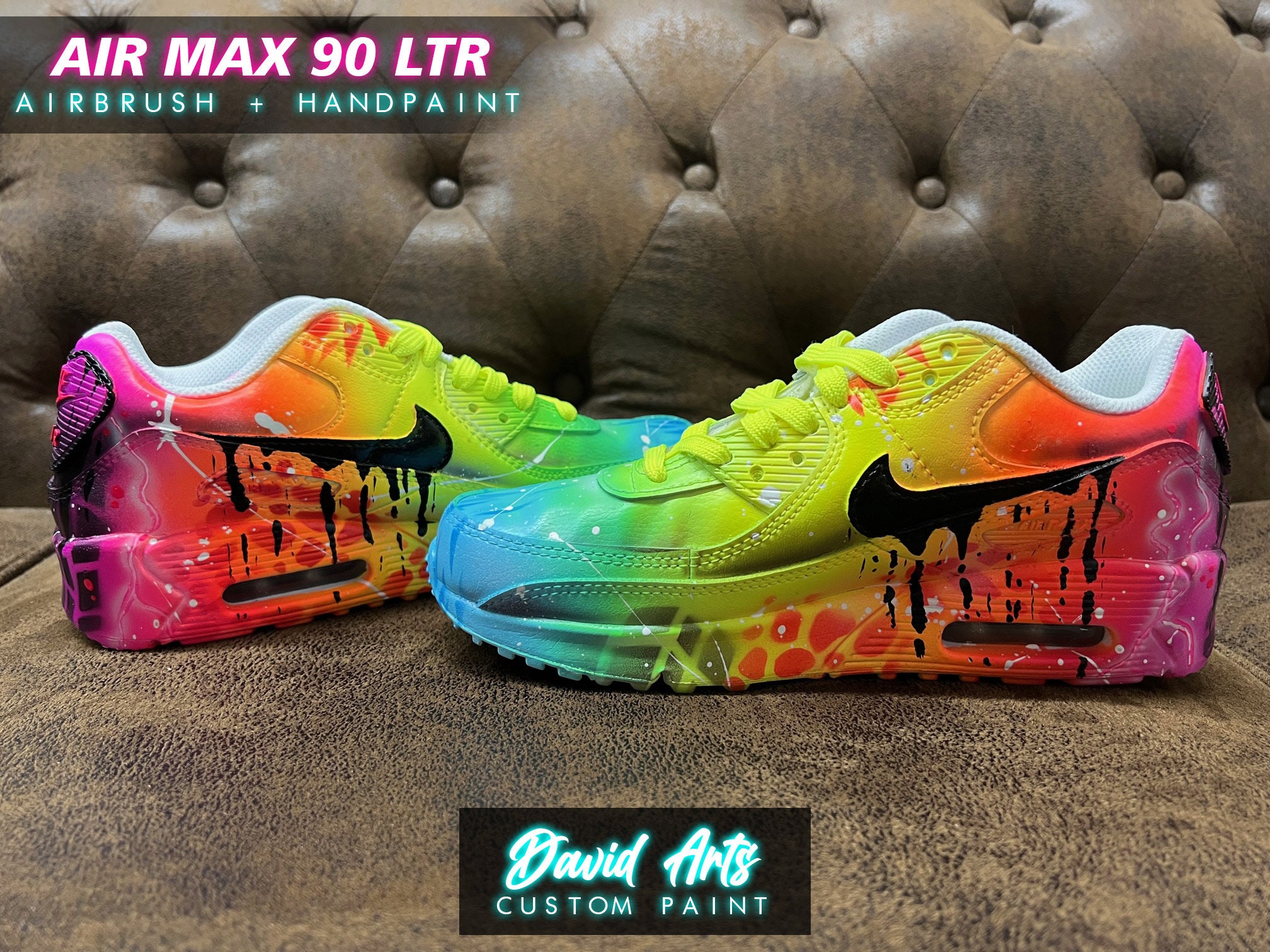 Air Max 90 LTR Customized Sneakers | Airbrushed - Handpainted With ...