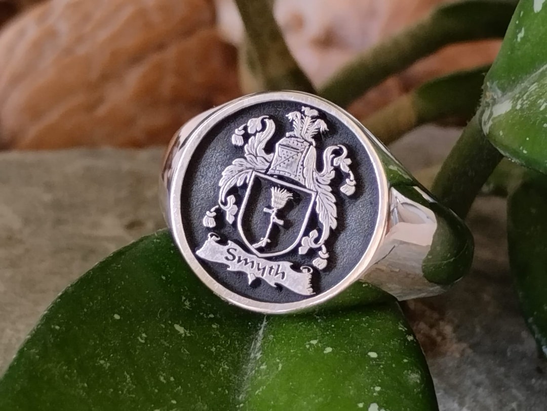 Family Crest Ring,graduation Rings,college Ring,signet Ring, 925K - Etsy