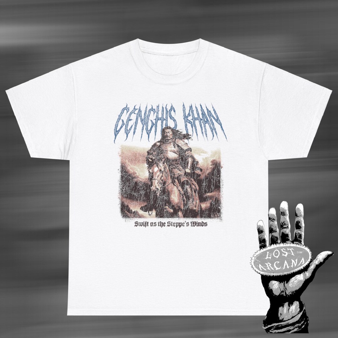 Genghis Khan Vintage Graphic Tee, Gothic Aesthetic, Death Metal ...