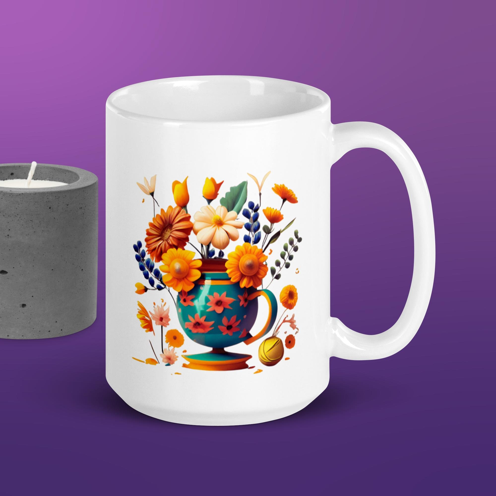 Taza Con Flores Taza De Café Floral Personalizada, Regalo Personalizado ...