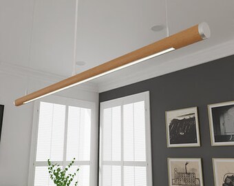 Linear Wood Pendant Lights - Etsy