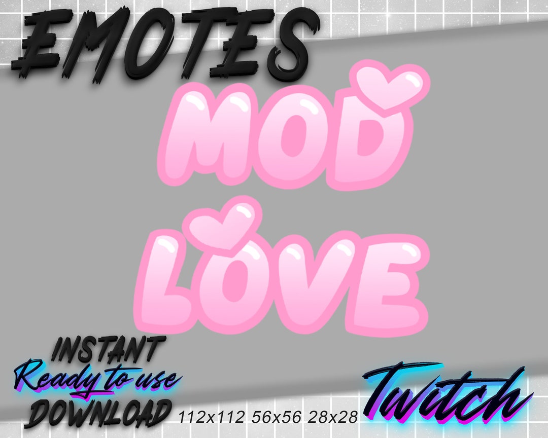 MOD LOVE Twitch Emote Pastel Pink Kawaii - Etsy UK
