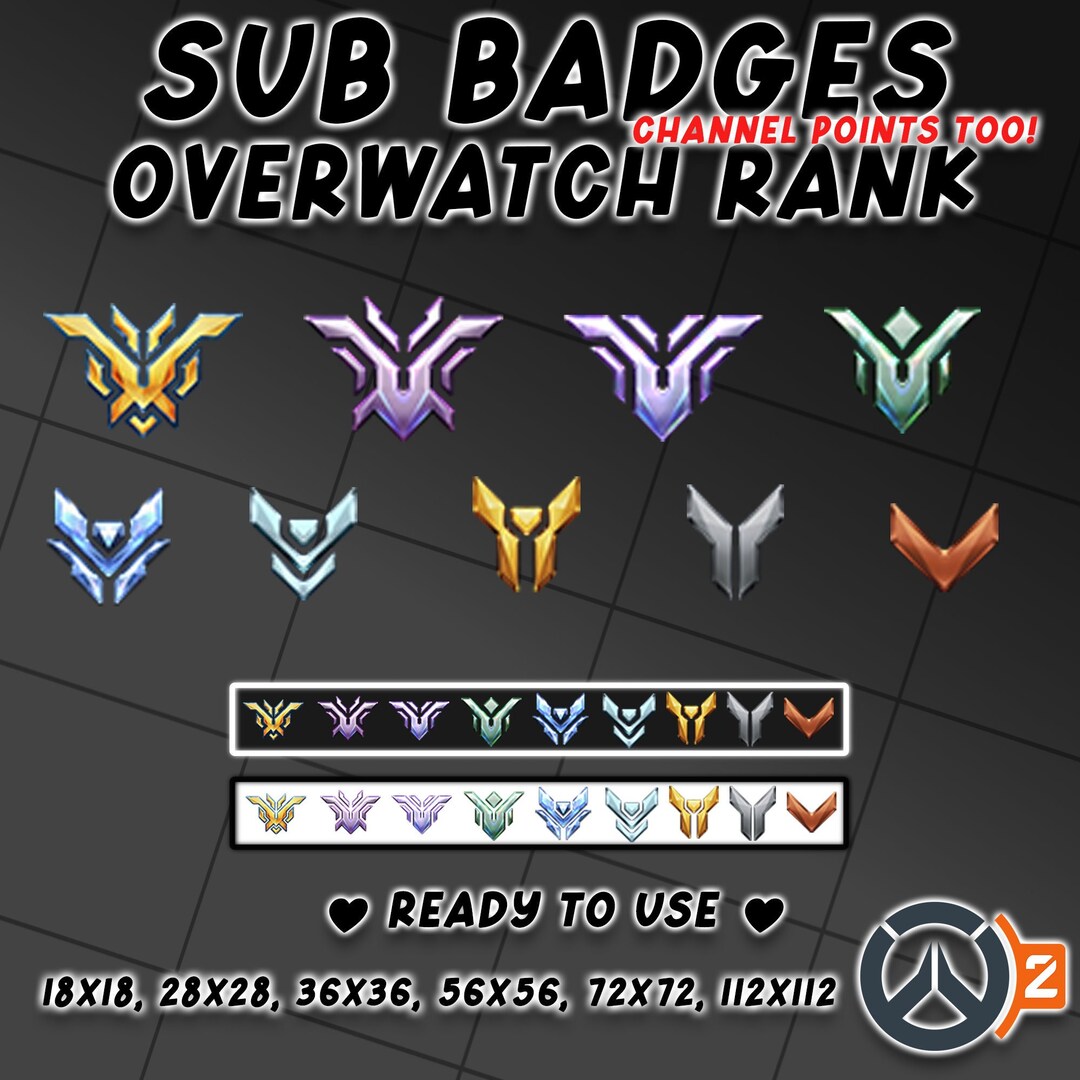 Overwatch 2 Rank Sub Badges | Channel Points - Etsy