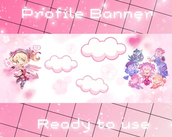 Pink Blue Flower Wave Overwatch Wings Overlay Customizable Twitch ...