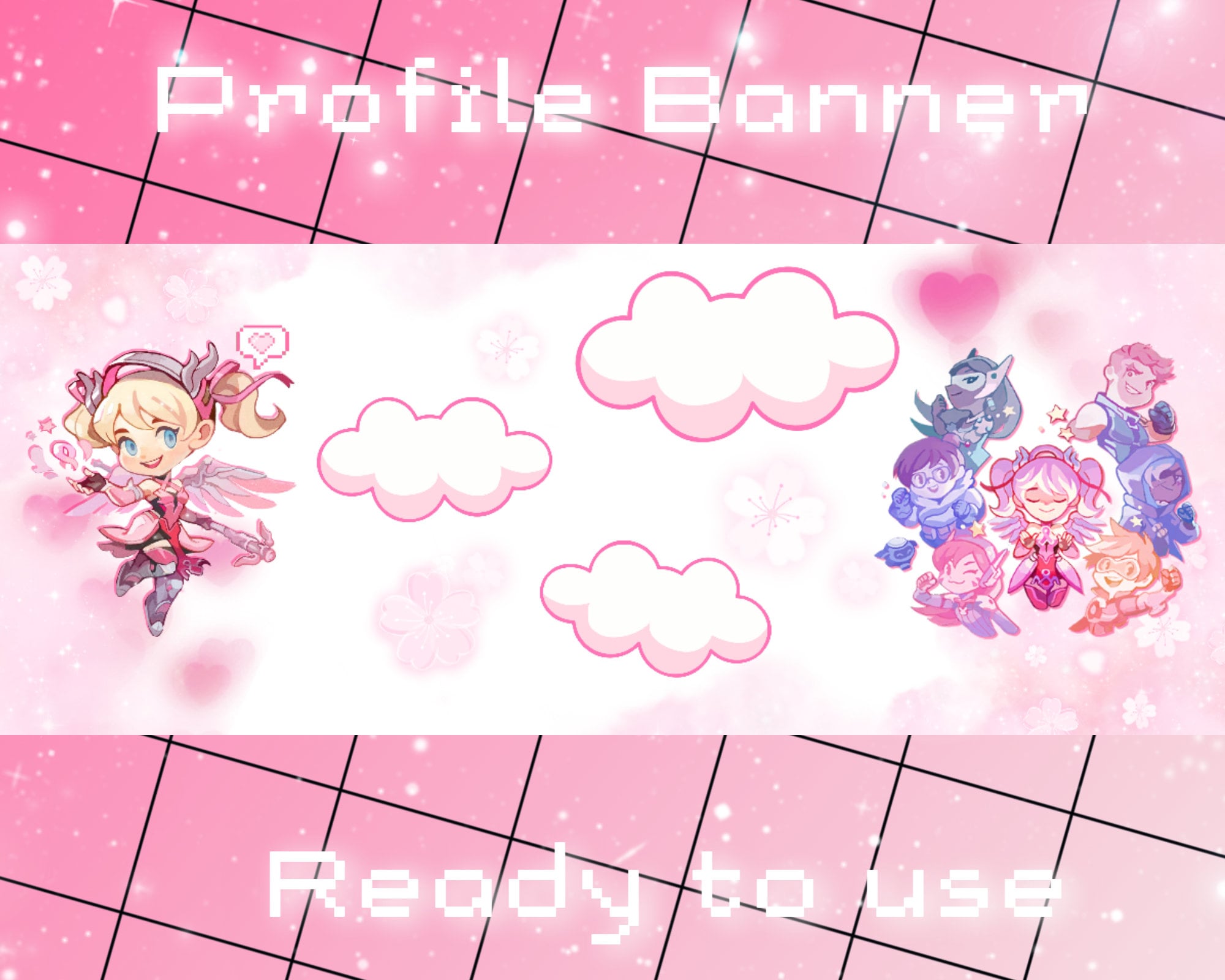 Pink Mercy Twitch Profile Banner - Etsy