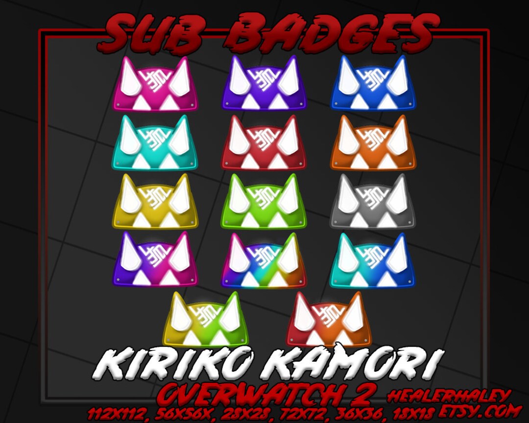 Kiriko Kitsune Mask Overwatch 2 Sub Badges 14 Sized for Sub Badge ...
