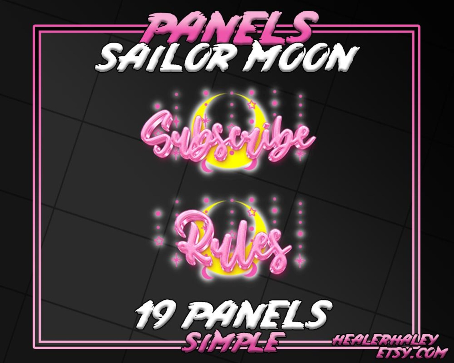 Sailor Moon Themed Simple Panels | 19 Panelstwitch - Etsy