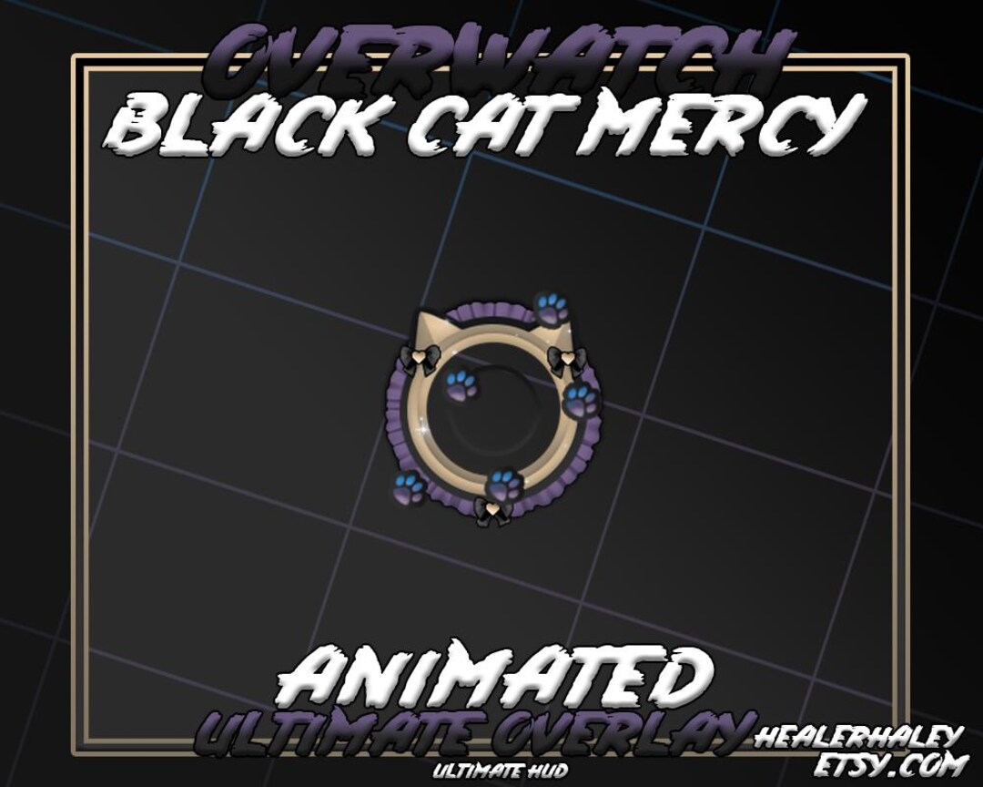 Animated Black Cat Mercy Ultimate Overlay Overwatch 2 - Etsy