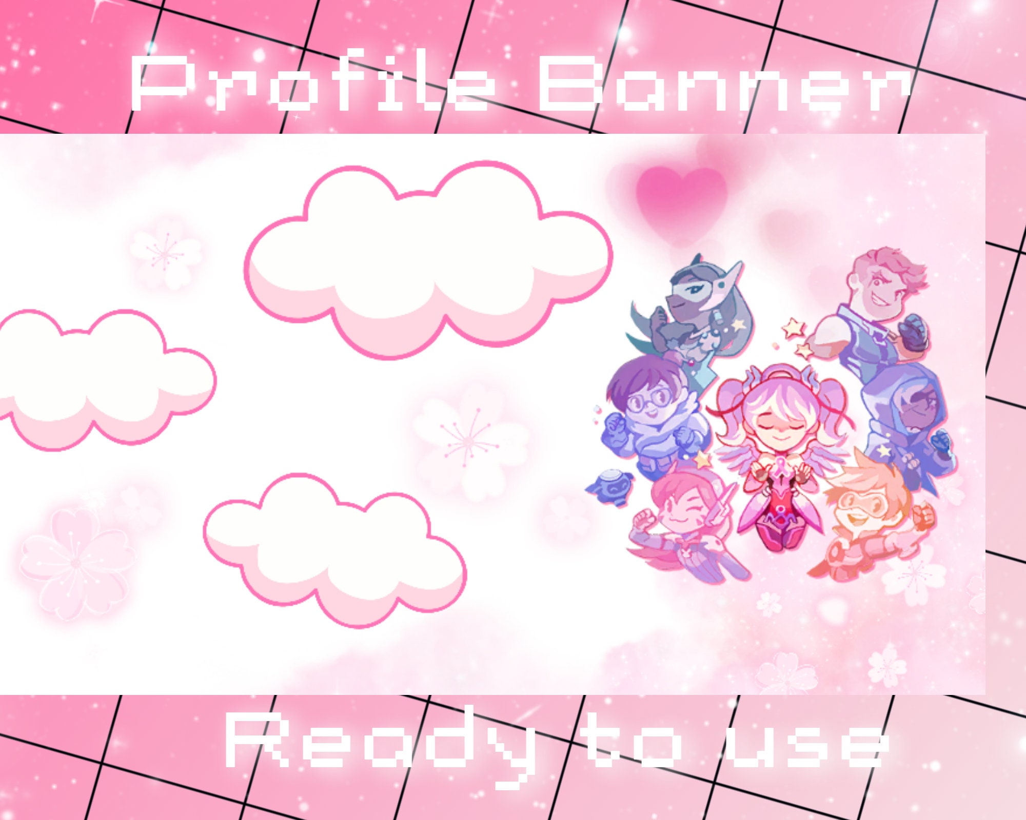 Pink Mercy Twitch Profile Banner - Etsy