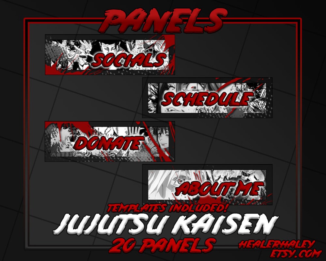 Dark Anime Jujutsu Kaisen Panels | 20 Panels | Templates - Etsy