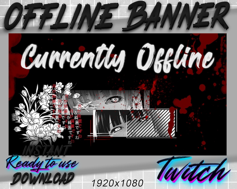 Anime Twitch Offline Banner Black/red - Etsy