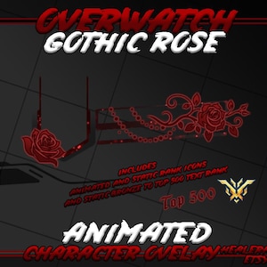Animated Gothic Red Rose Character Overlay overwatch 2 - Etsy