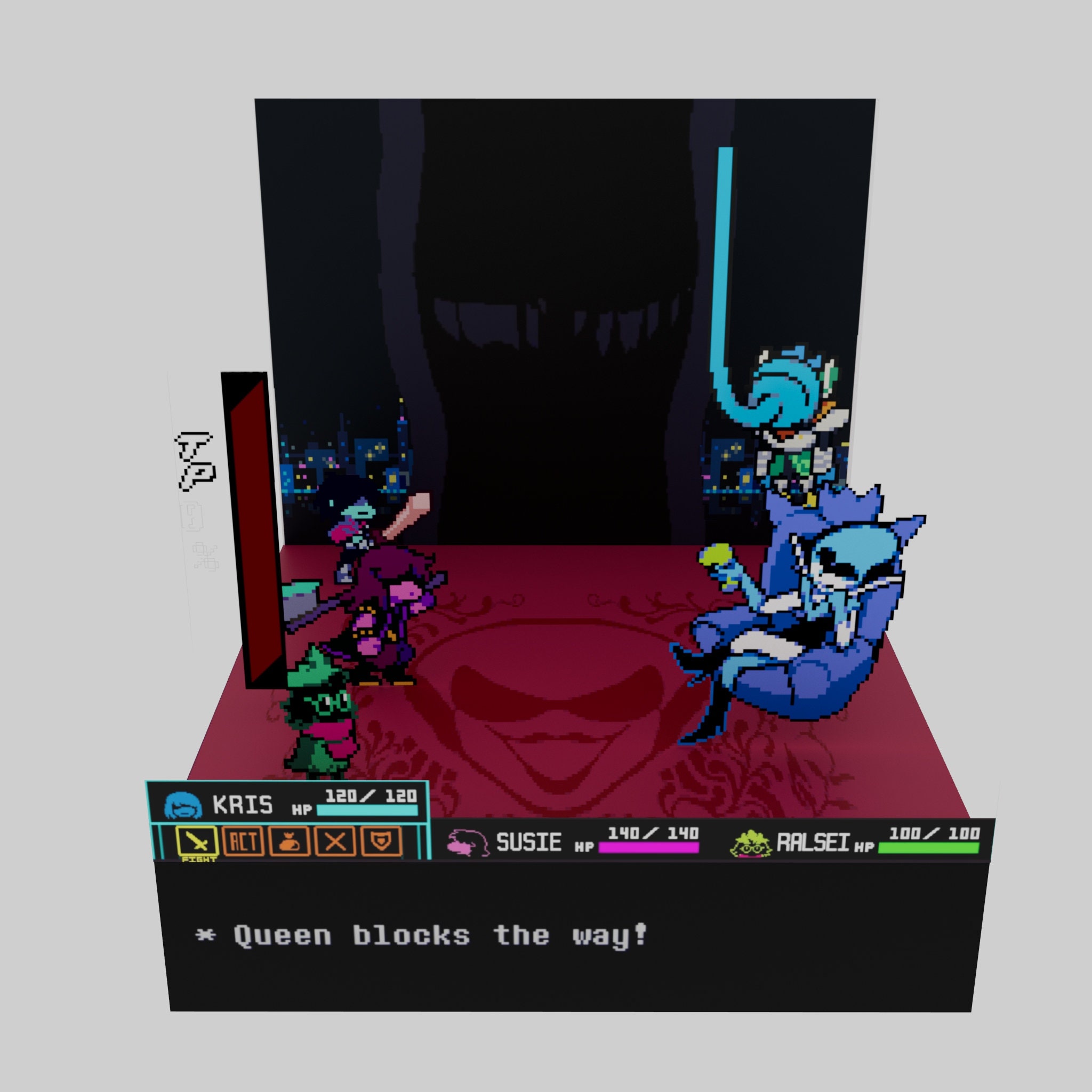 Deltarune Queen Fight Cube Diorama [PDF Template] - Etsy