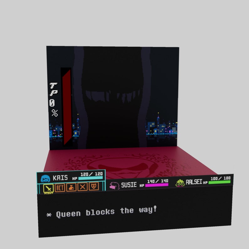 Deltarune Queen Fight Cube Diorama [PDF Template] - Etsy