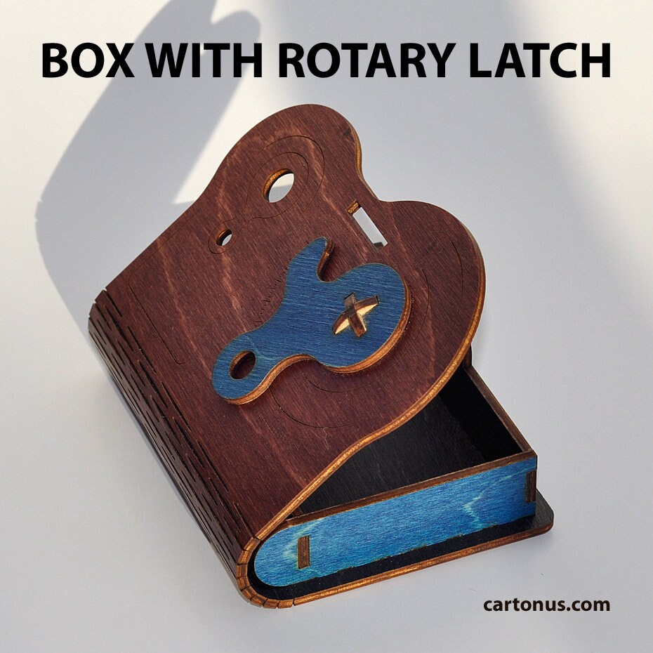 Wooden Stylish Box With Rotary Latch. Laser Cut Plan - Etsy