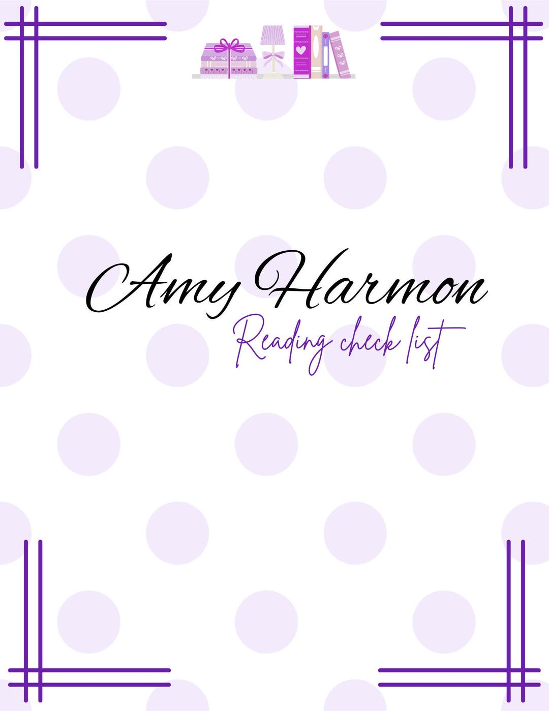 Amy Harmon Reading Checklist | Romance Book Tracker (digital Download ...