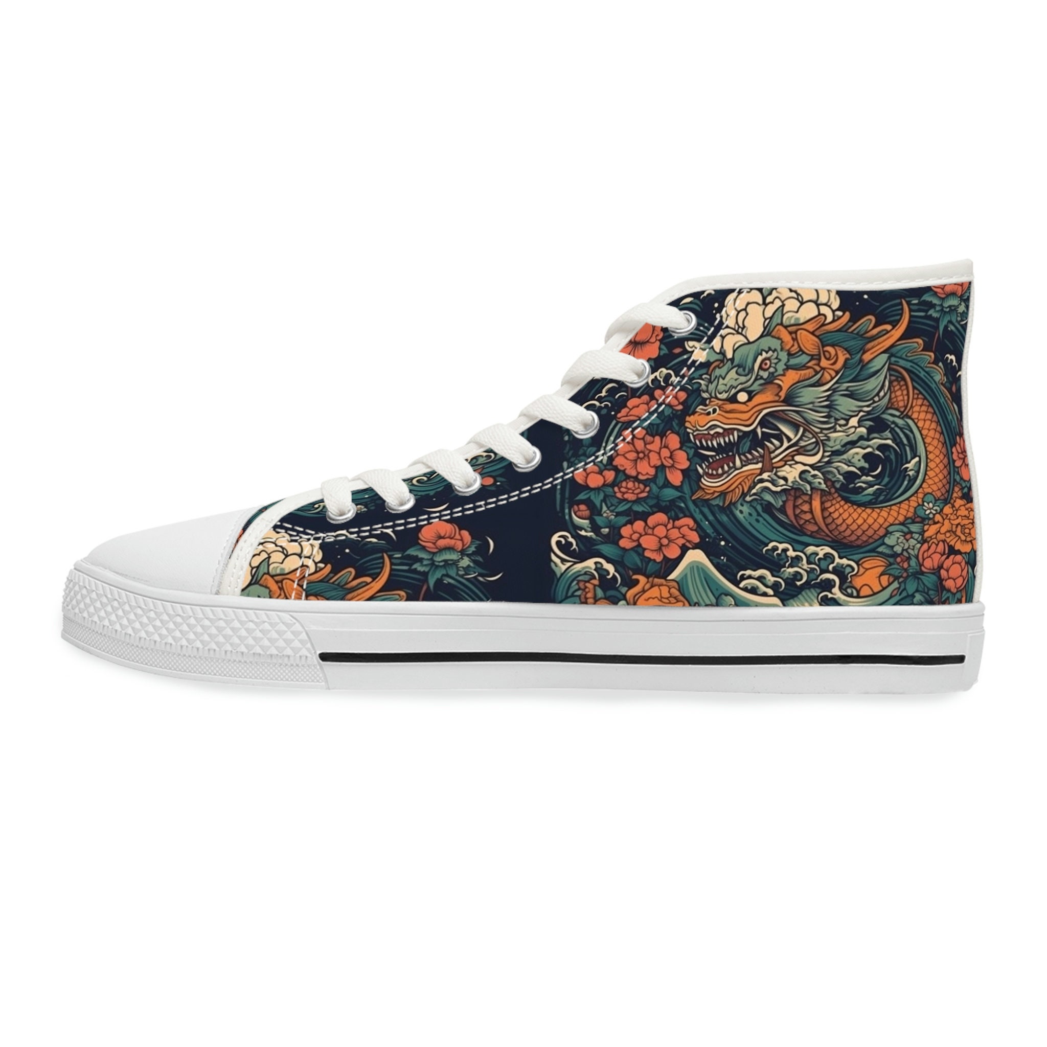 Wabori Dragon Tattoo Women's High Top Sneakers Gift for Her Goblincore ...