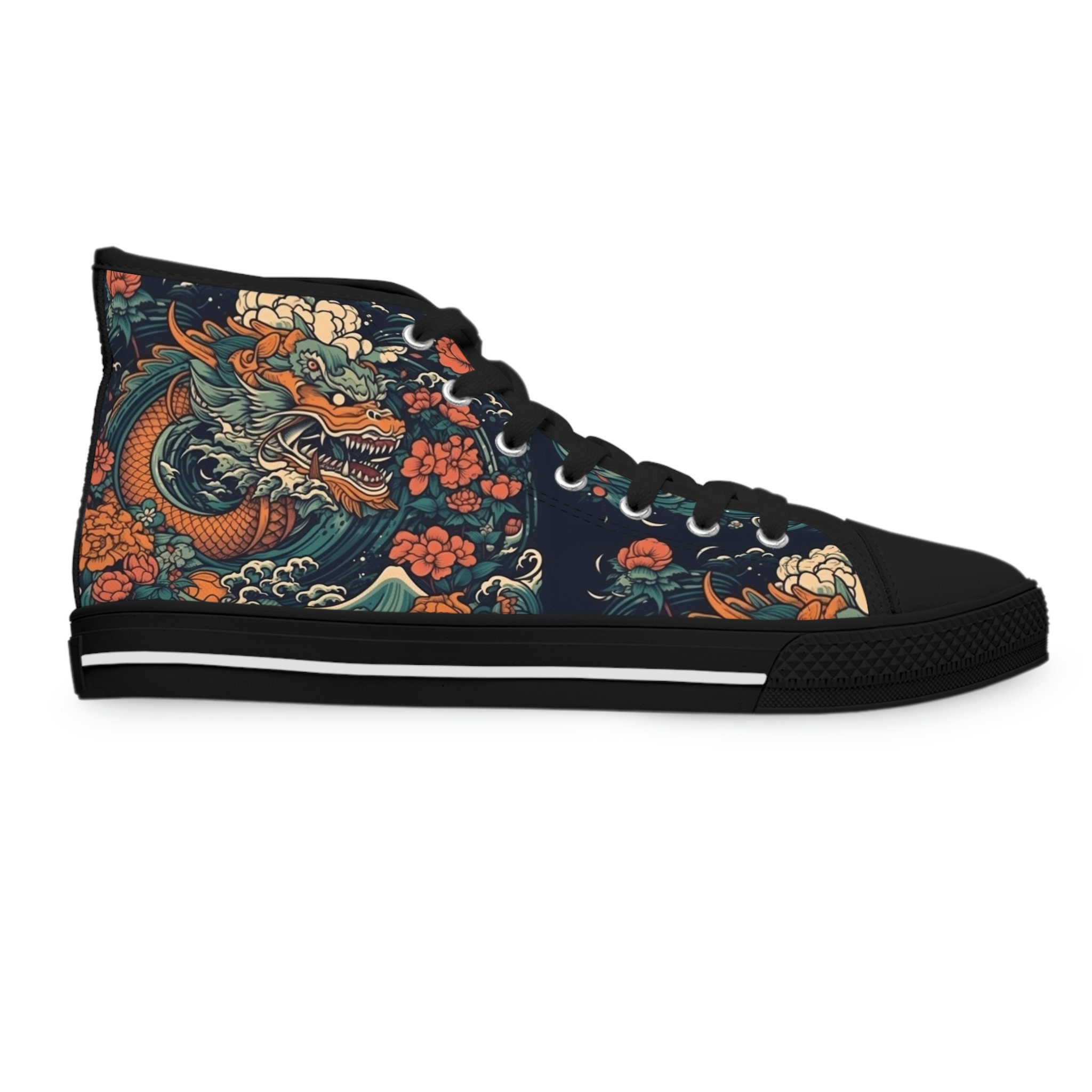 Wabori Dragon Tattoo Women's High Top Sneakers Gift for Her Goblincore ...