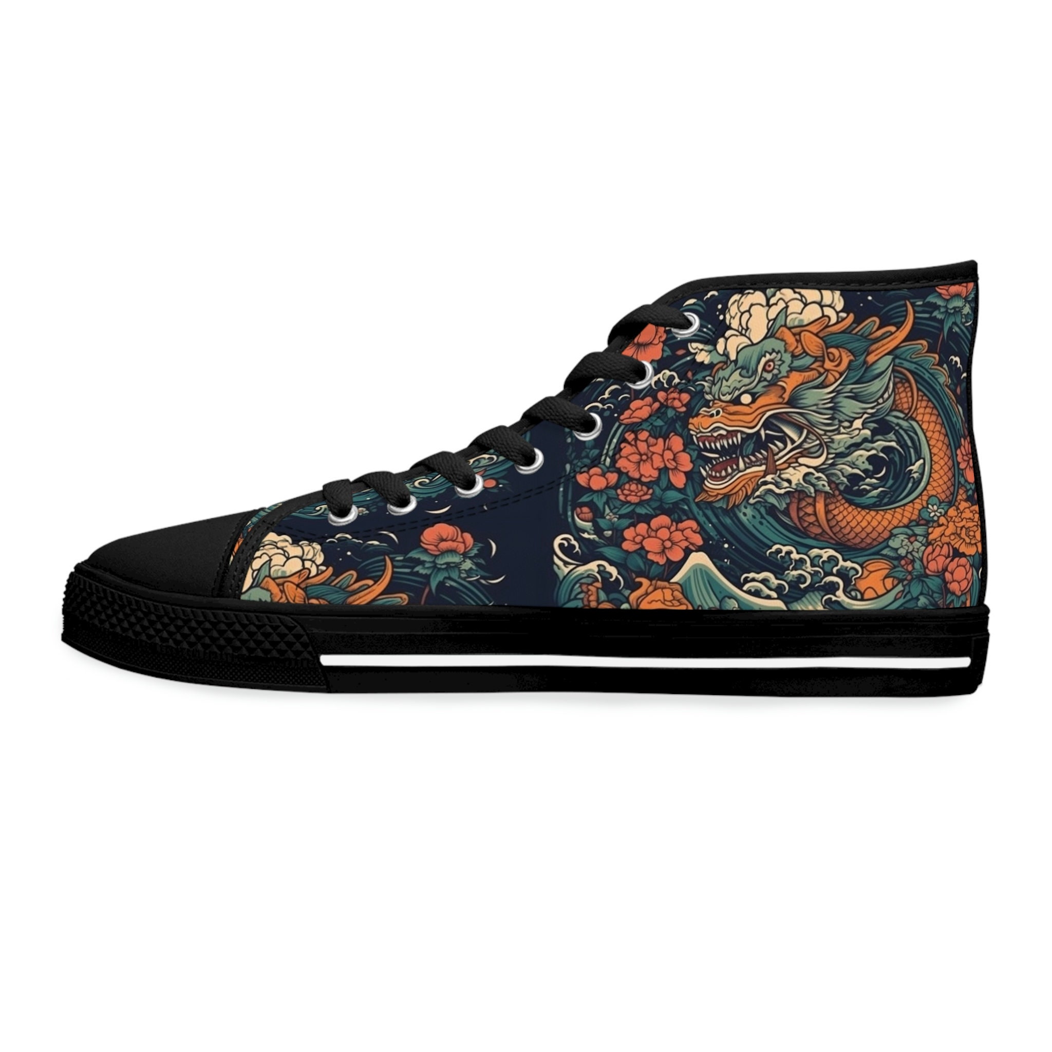 Wabori Dragon Tattoo Women's High Top Sneakers Gift for Her Goblincore ...