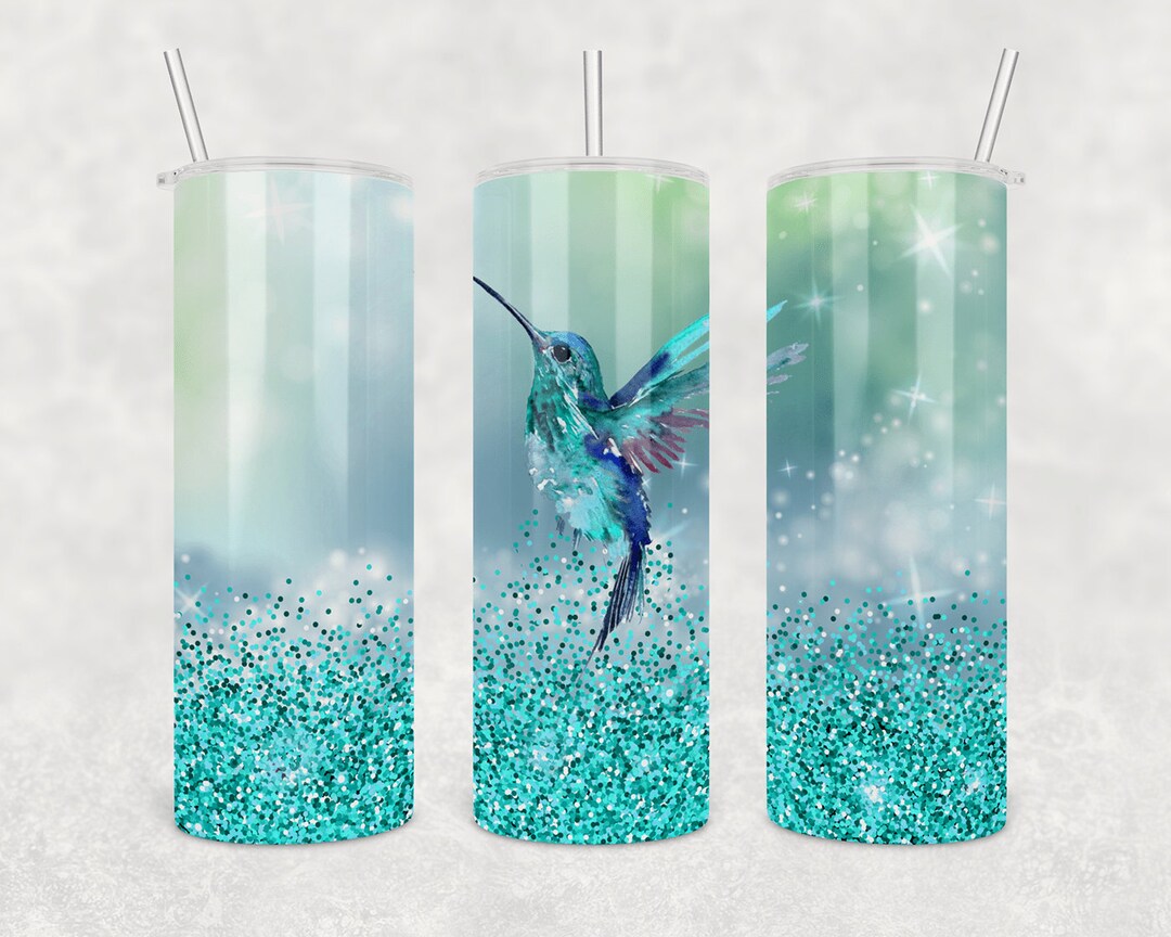 Teal Hummingbird Tumbler Design-20 Ounce Skinny Straight PNG - Etsy