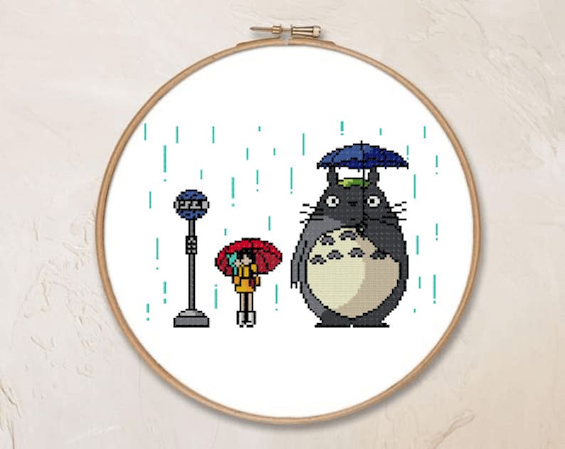 Totoro Cross Stitch Pattern, Studio Ghibli, Easy Needlework (PDF) - Etsy