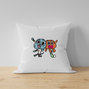 Gumball and Darwin Cross Stitch Pattern, Cartoon Network Art Embroidery ...