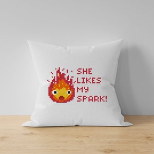 Calcifer From Howl's Moving Castle Embroidery Pattern, Studio Ghibli ...