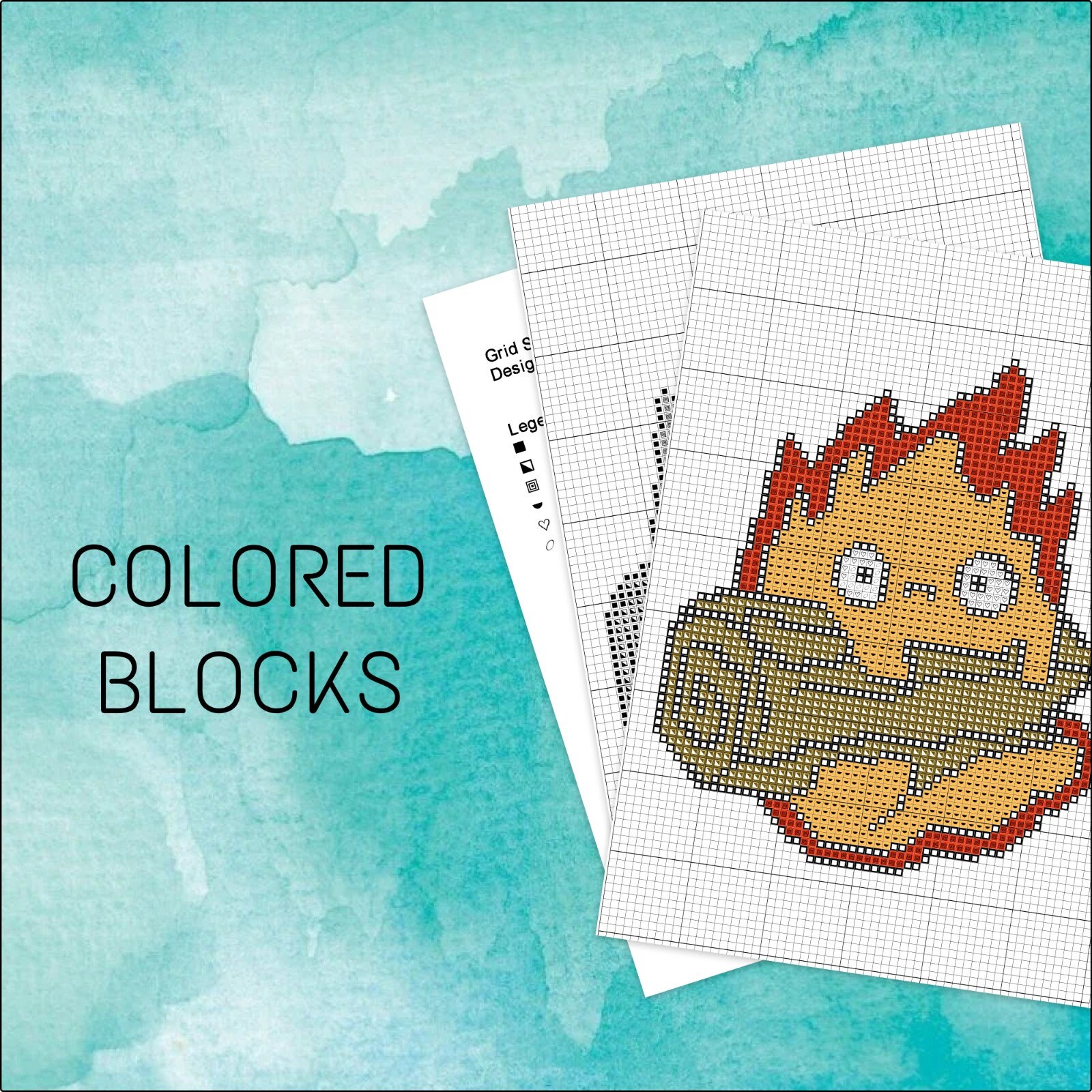 Howl's Moving Castle Calcifer Embroidery, Studio Ghibli Anime Cross ...