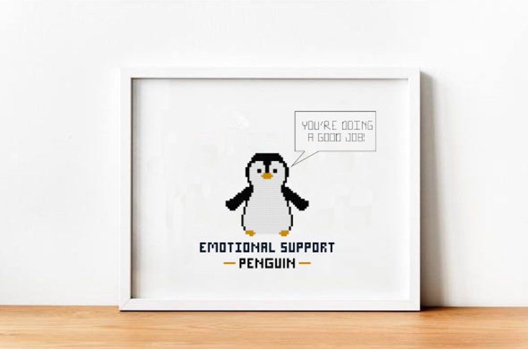 Emotional Support Penguin Cross Stitch Pattern PDF, Handcraft Present ...
