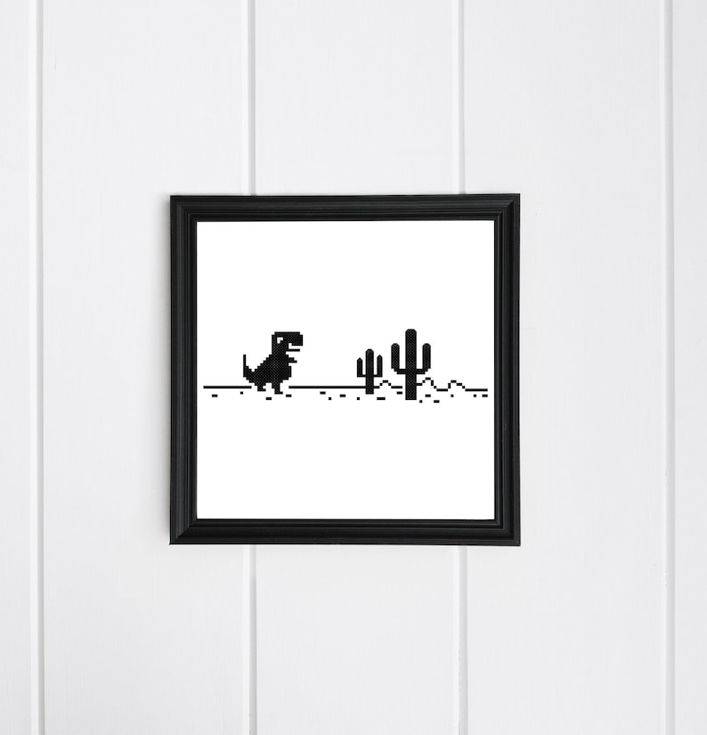 No Internet Connection Dinosaur Game Cross Stitch Pattern, Crochet ...
