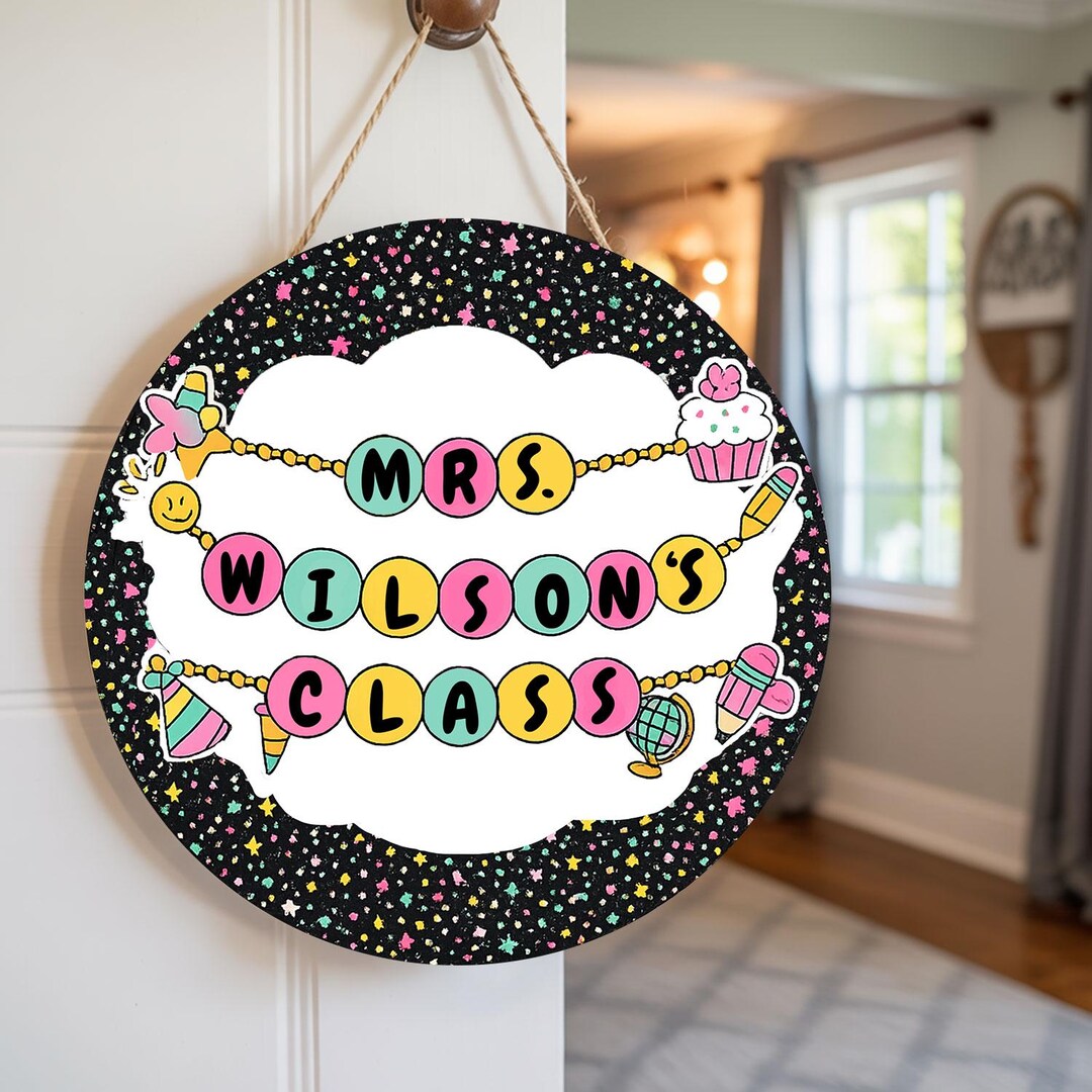 Custom Teacher Name Sign, Personalized Teacher Door Hanger, Teacher ...