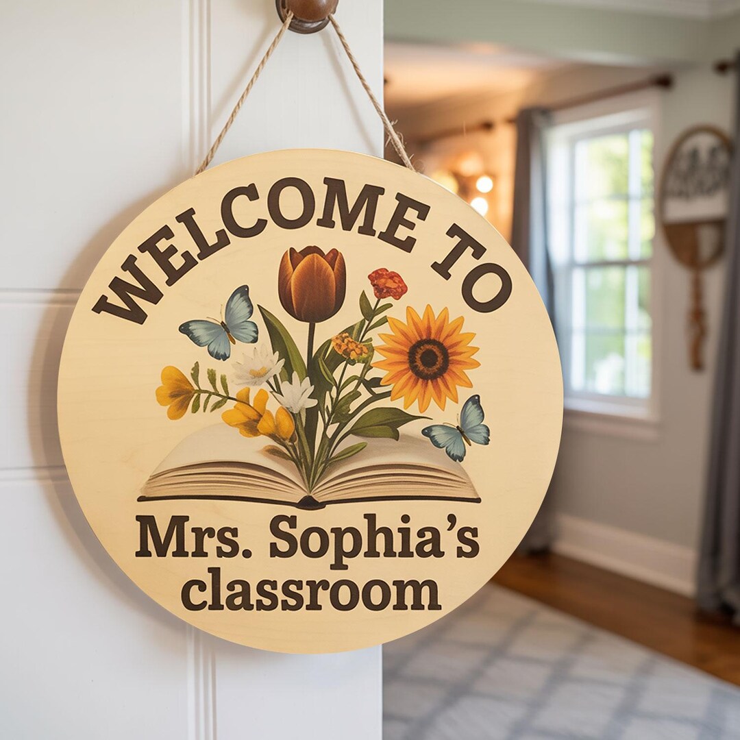 Personalized 3D Classroom Welcome Door Sign, Back to School Door Hanger ...