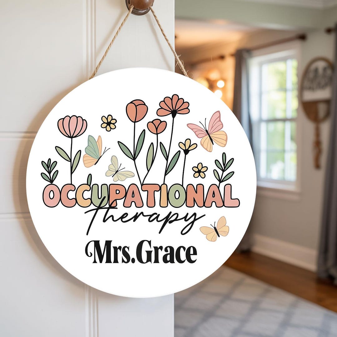 Occupational Therapist Personalized Door Sign, Therapist Door Hanger ...