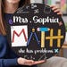Custom Math Teacher Door Sign, Personalized Classroom Door Hanger, Back ...