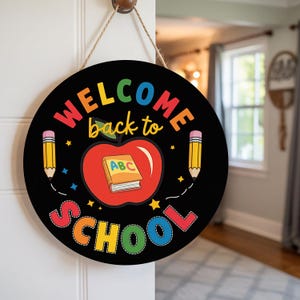 Welcome Sign for Classroom Door, Back to School Door Hanger, Colorful ...
