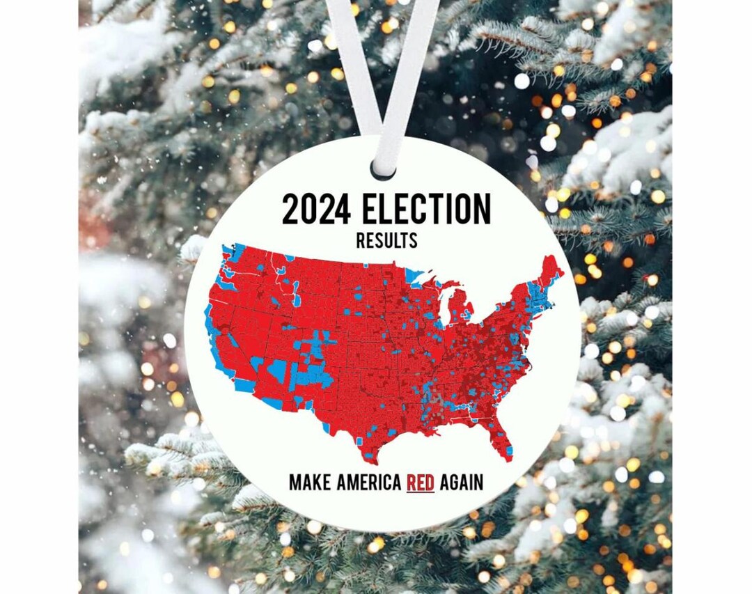 Donald Trump Election Results Map Ornament, Chirstmas decor - Etsy Portugal