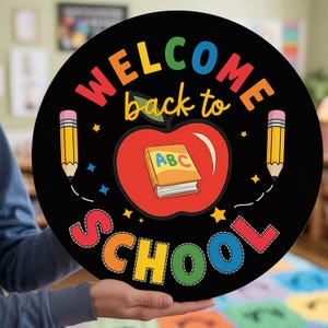Welcome Sign for Classroom Door, Back to School Door Hanger, Colorful ...
