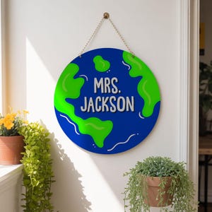 Personalized 3D Geography Classroom Welcome Sign, Custom Teacher Gift ...