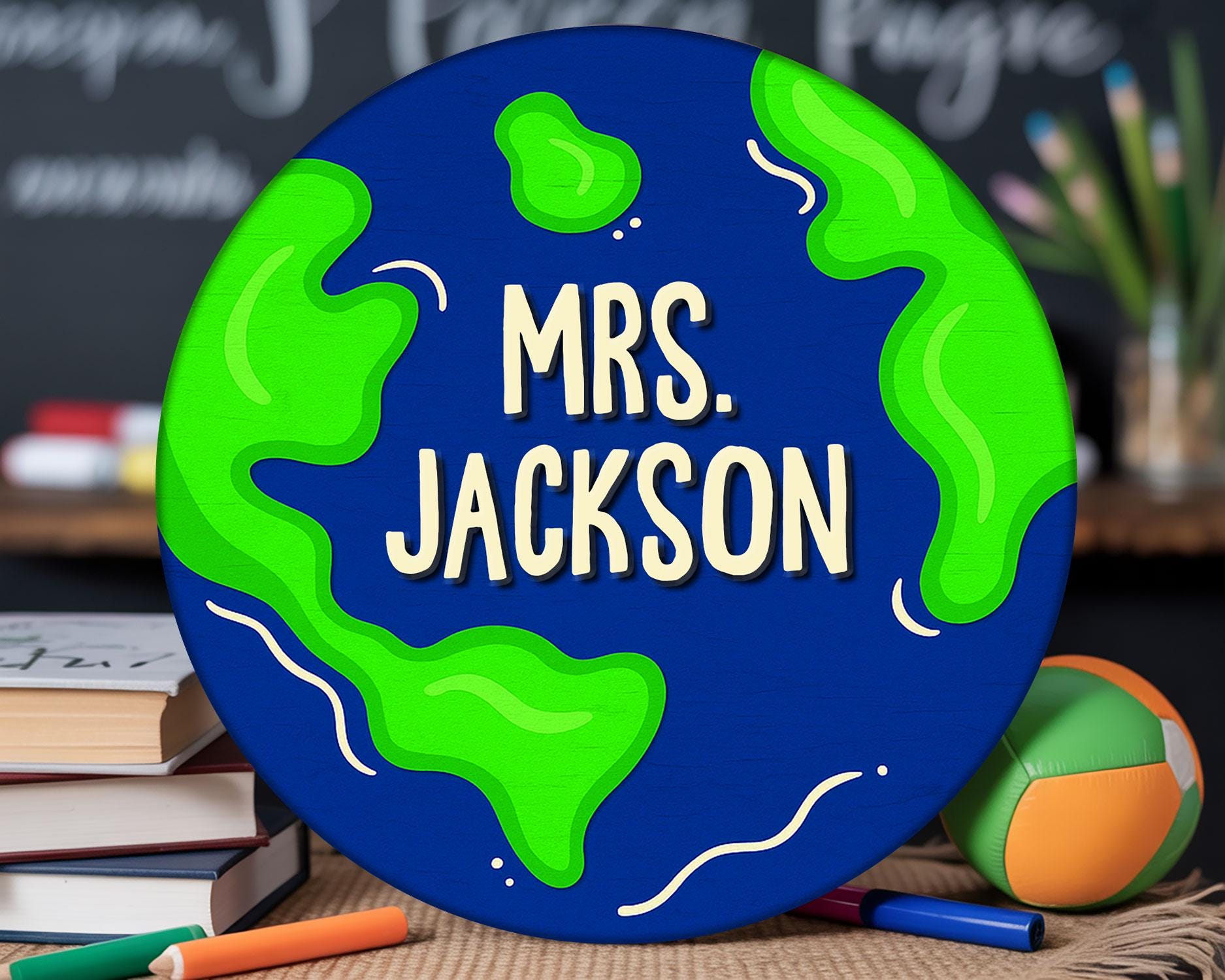 Personalized 3D Geography Classroom Welcome Sign, Custom Teacher Gift ...