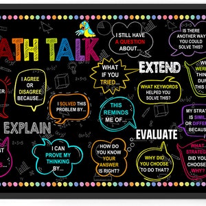 Math Talk Wall Art Classroom Poster Gifts for Teacher, High School ...