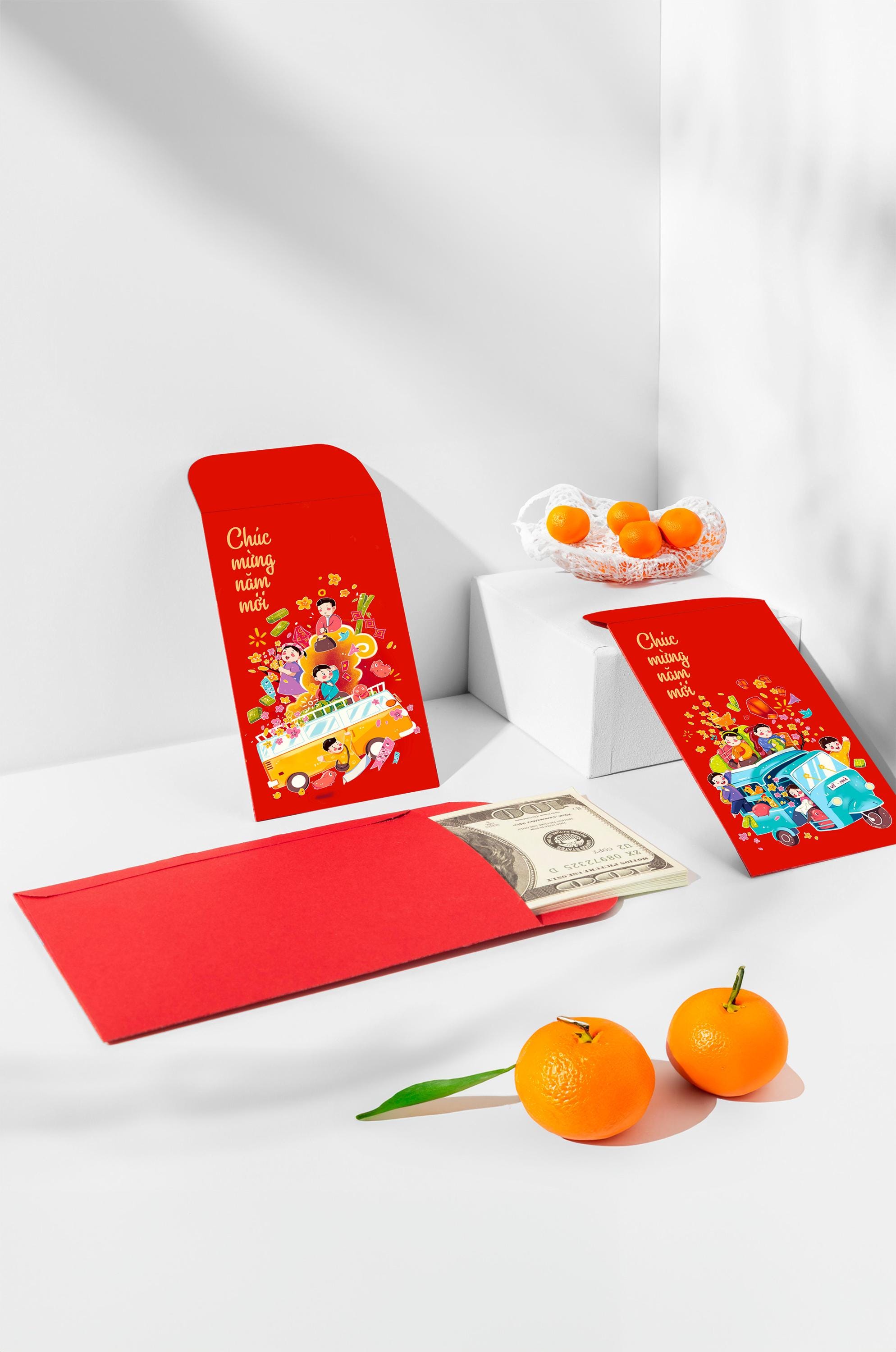Red Envelope Tết Trở Về Tet is Back Lunar New Year Set of 6 - Etsy