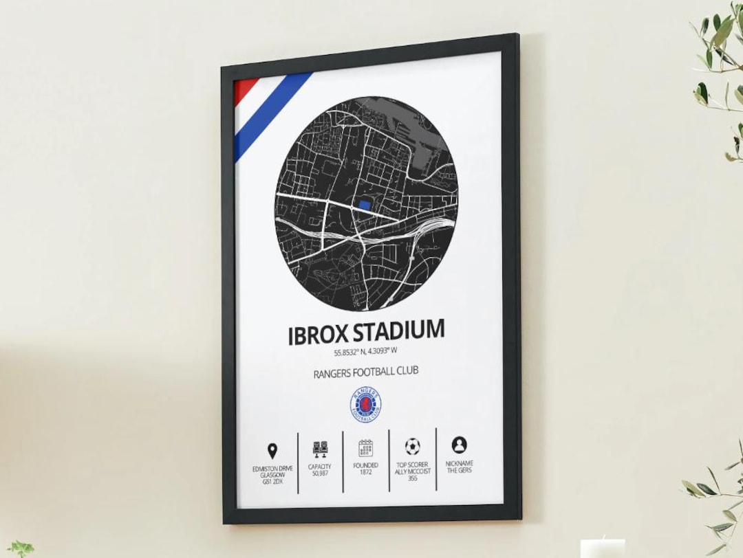 Rangers FC, Ibrox Stadium, Team Wall Decor, Football Soccer Fan Sports ...