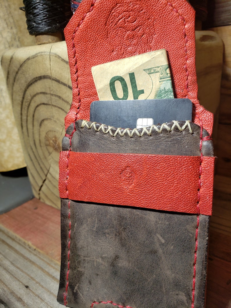 Leather Minimalist Flip Wallet - Etsy