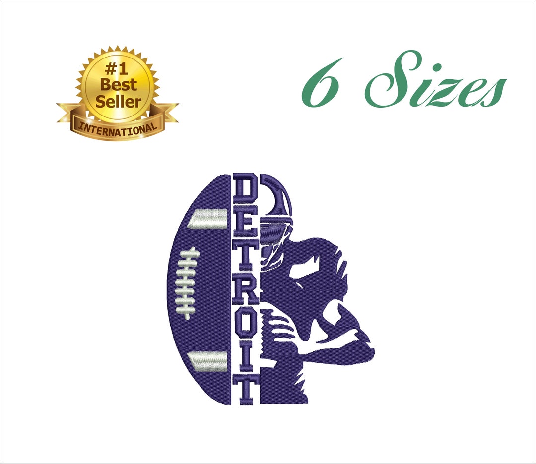 Detroit Football Player Embroidery Design for Embroidery Machine. 6 ...
