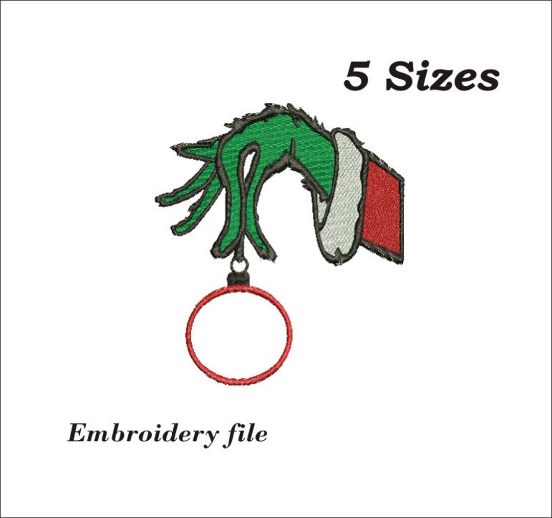 Grinch Face Embroidery Design for Embroidery Machine. 5 Sizes. 6 ...