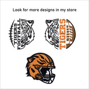 Tiger Head Football Embroidery Design for Embroidery Machine. 11 Sizes ...