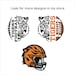 Tiger Head Football Embroidery Design for Embroidery Machine. 11 Sizes ...
