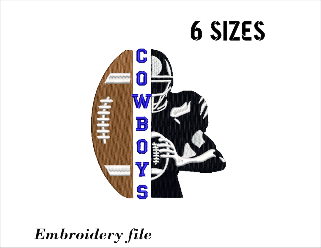 Dallas Football Player Embroidery Design: 6 Sizes, 6 Formats (instant ...