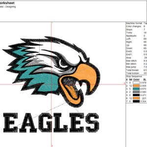 Eagles Embroidery Design for Embroidery Machine. 5 Sizes. 6 Formats ...
