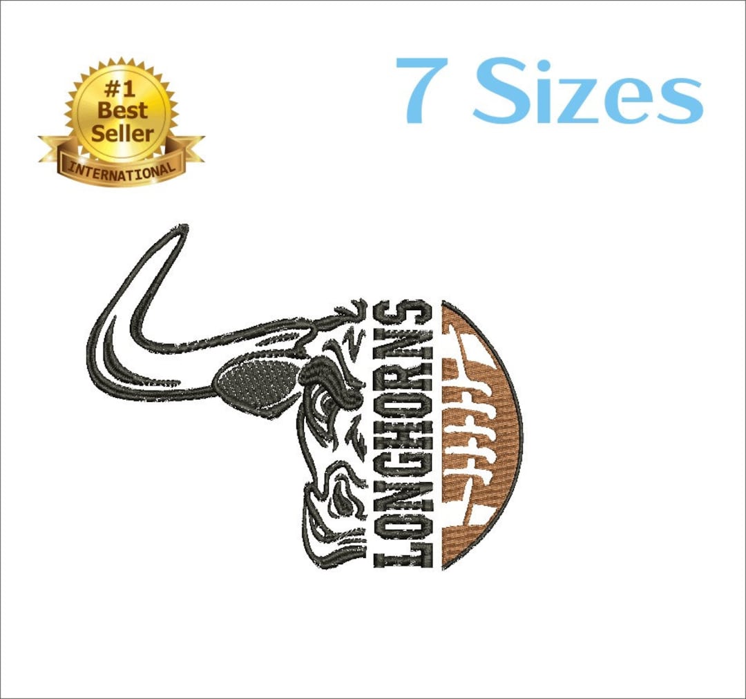 Longhorns Football Embroidery Design for Embroidery Machine. 7 Sizes. 6 ...